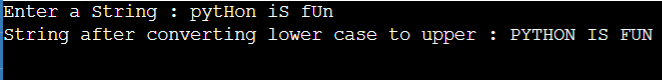 Python Program To Convert Lowercase To Uppercase Character Quescol