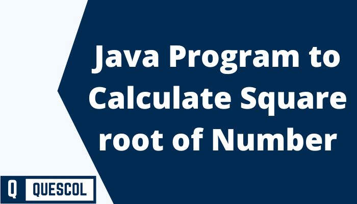 Java Program To Calculate Square Root Of Number Quescol