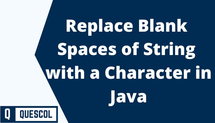 Replace Blank Spaces Of String With A Character In Java Quescol