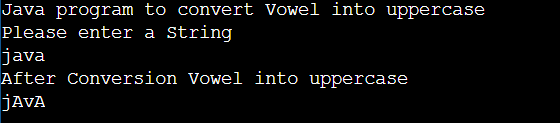 Java Program To Convert Lowercase Vowel Into Uppercase In String Quescol